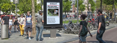 Telegraaf toont nieuws op abri met lcd-scherm | MarketingTribune Media